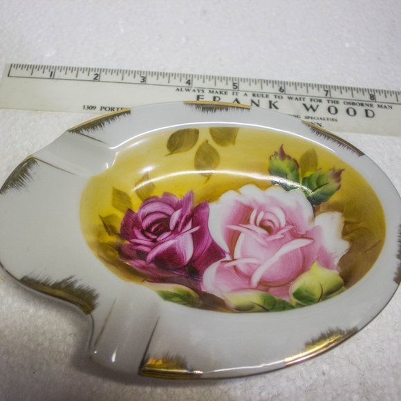 Lefton | Accents | Vintage Lefton China Hand Painted Rose Ashtray With ...